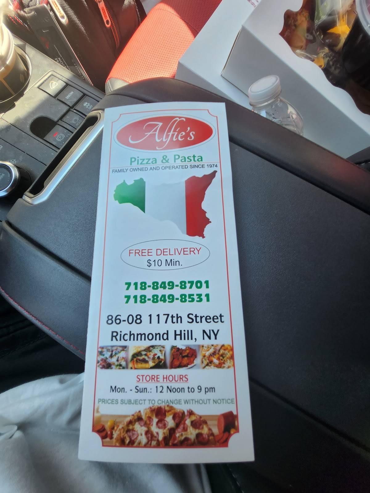 Menu at Alfie's Pizzeria & Restaurant, New York City