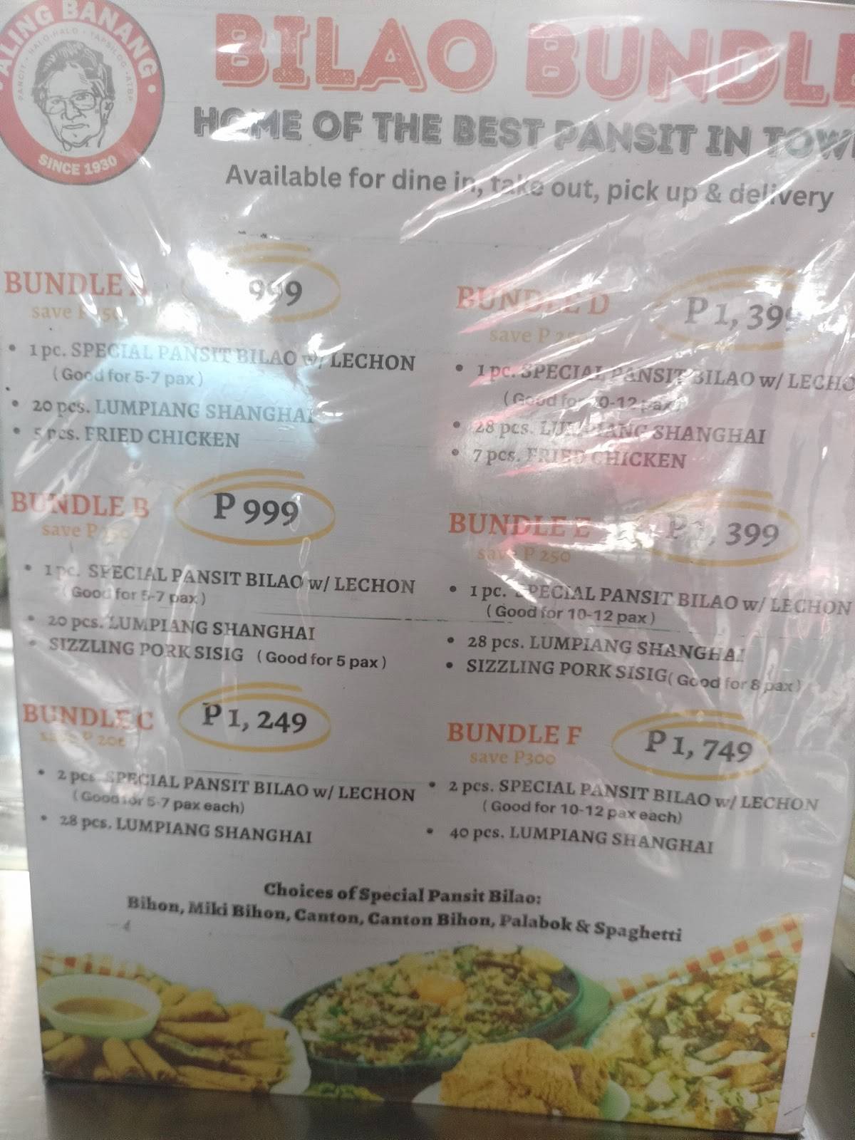 Menu at Aling Banang’s Manggahan-Pasig restaurant, Pasig, Unit 5 ...