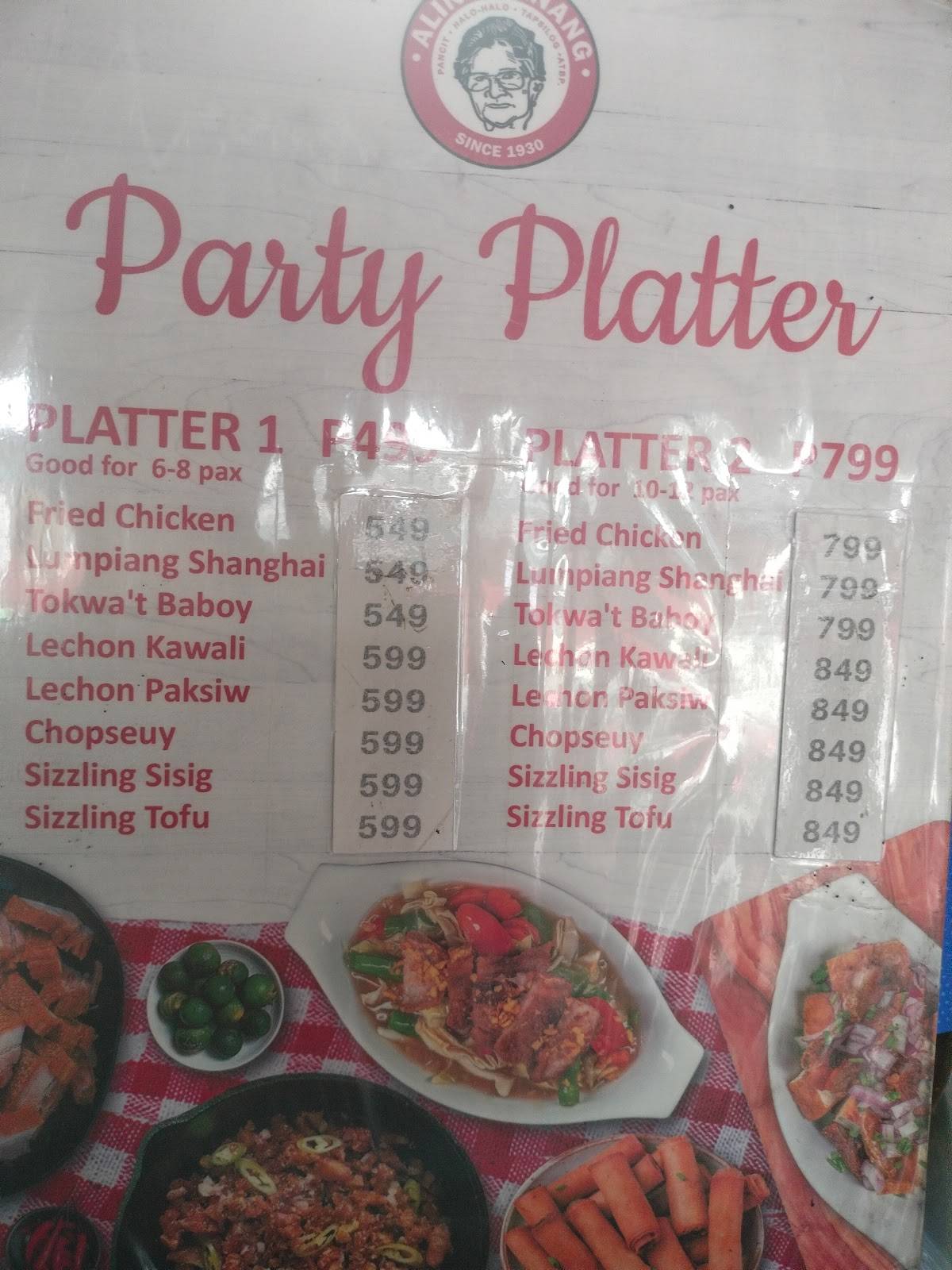 Menu at Aling Banang’s Manggahan-Pasig restaurant, Pasig, Unit 5 ...