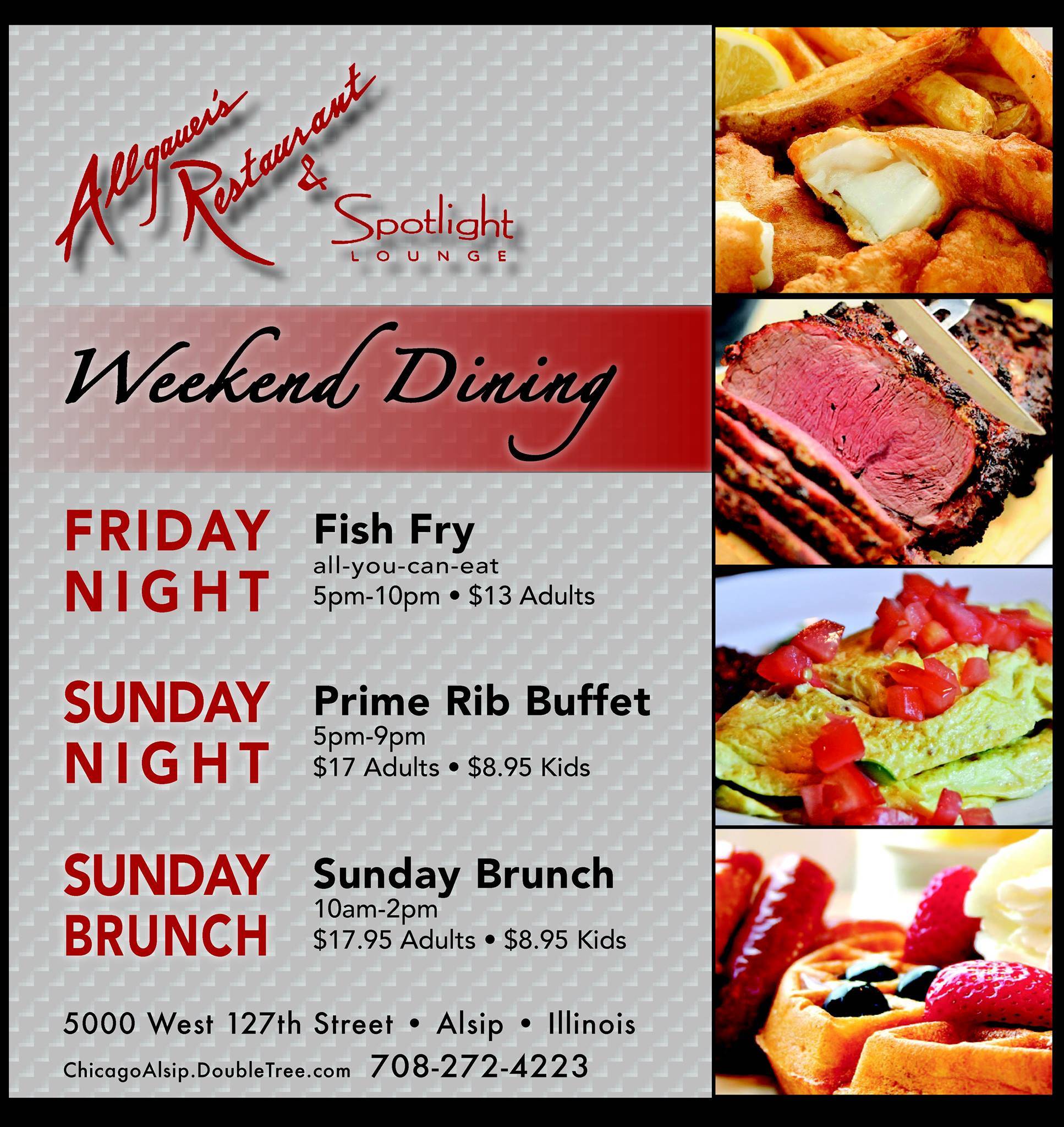 Menu at Spotlight Restaurant and Lounge - Doubletree Hotel, Alsip