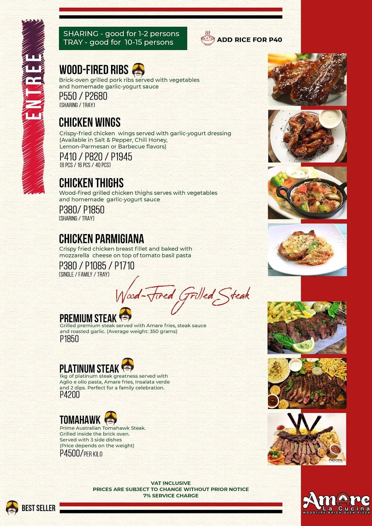 Menu at Amare La Cucina Nuvali restaurant, Santa Rosa, Ground floor bldg. C