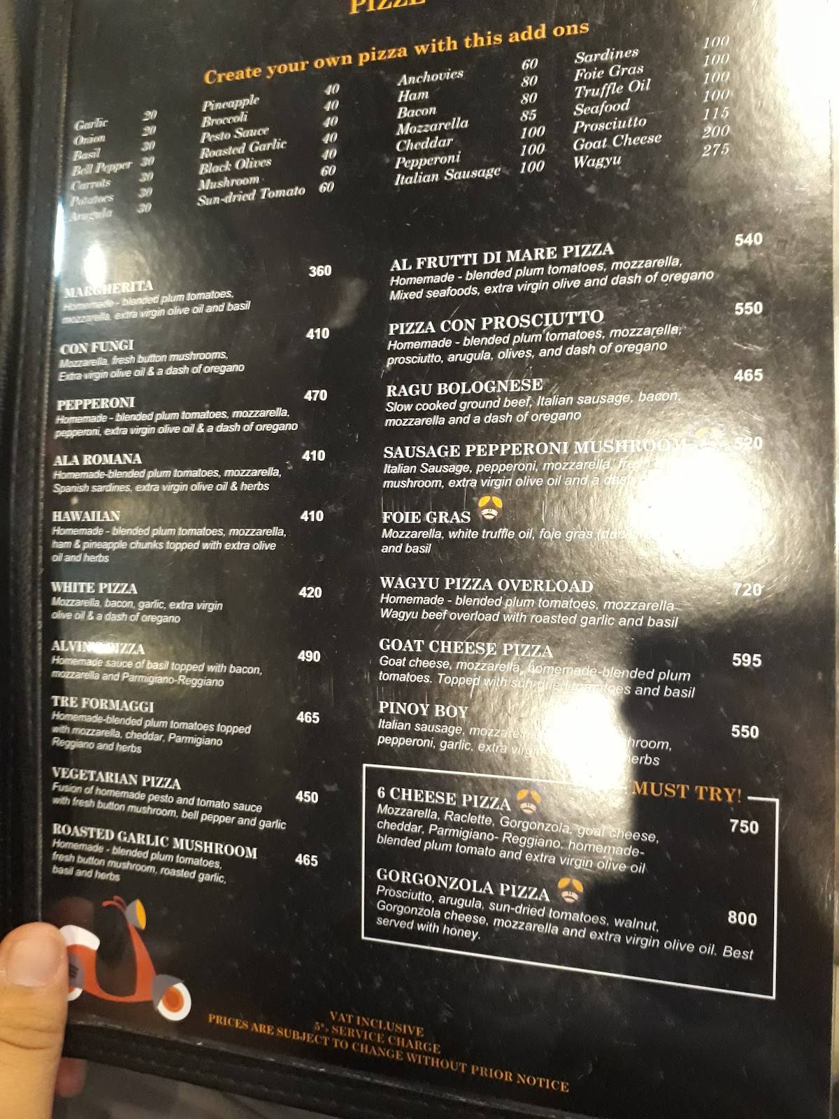 Menu at Amare La Cucina Nuvali restaurant, Santa Rosa, Ground floor bldg. C