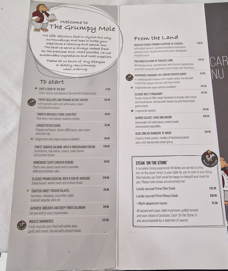 Menu at Amato Inn restaurant, Epsom, Chalk La