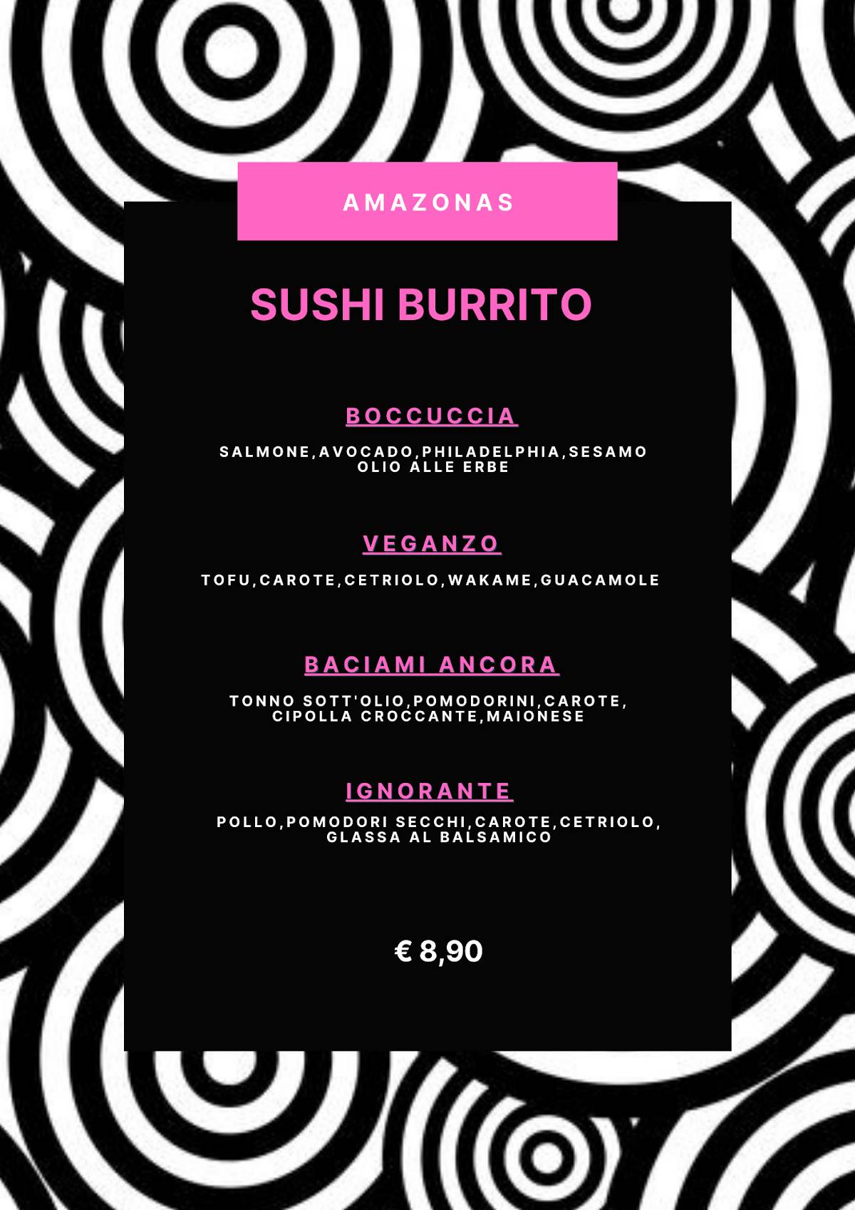 Menu at Amazonas Food Lab restaurant, Perugia
