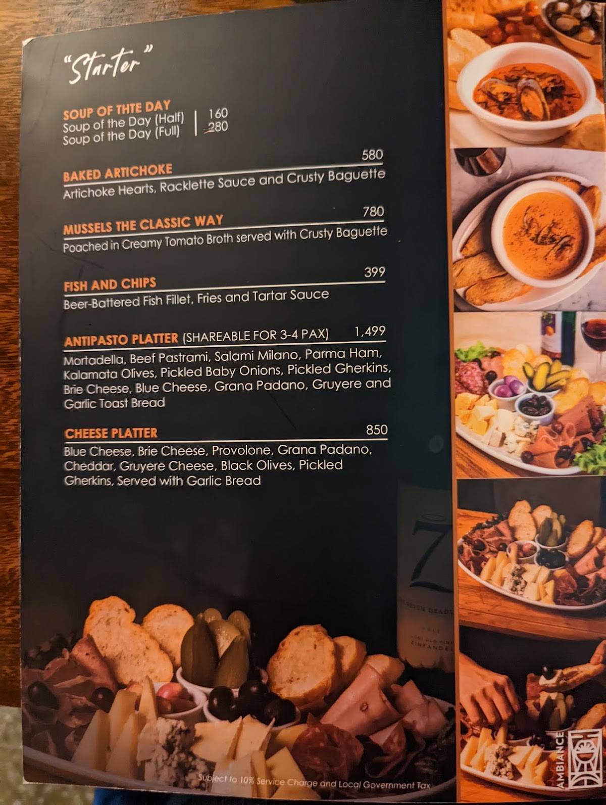 Menu at Ambiance Bar & Restaurant, Cebu City