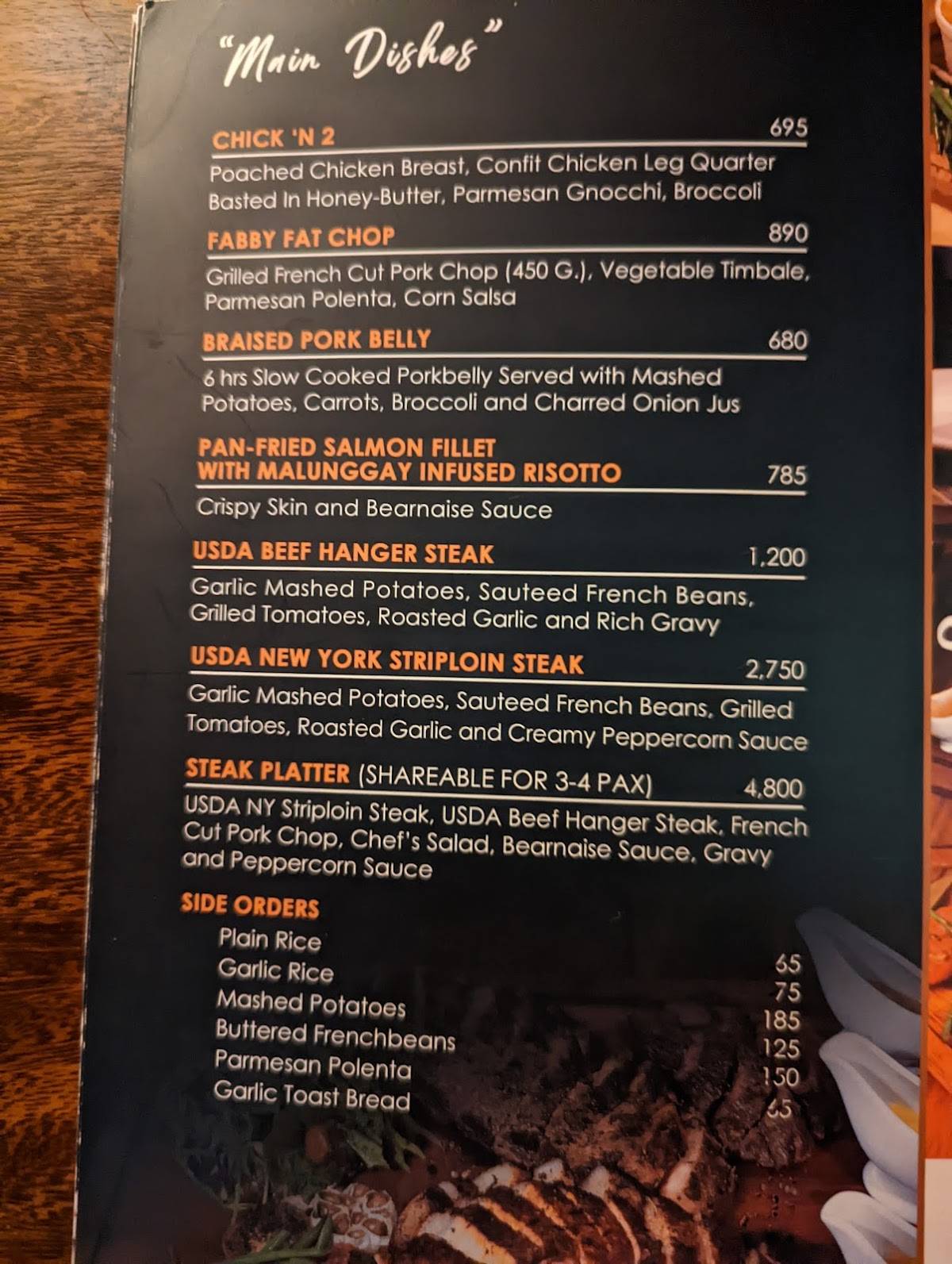 Menu at Ambiance Bar & Restaurant, Cebu City