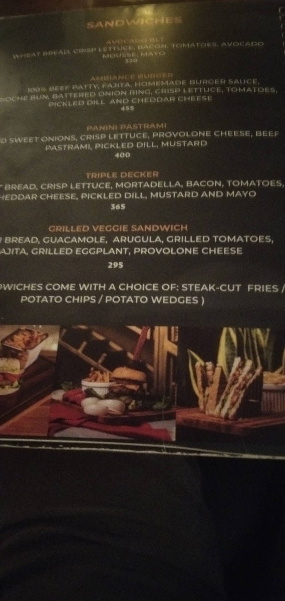 Menu at Ambiance Bar & Restaurant, Cebu City