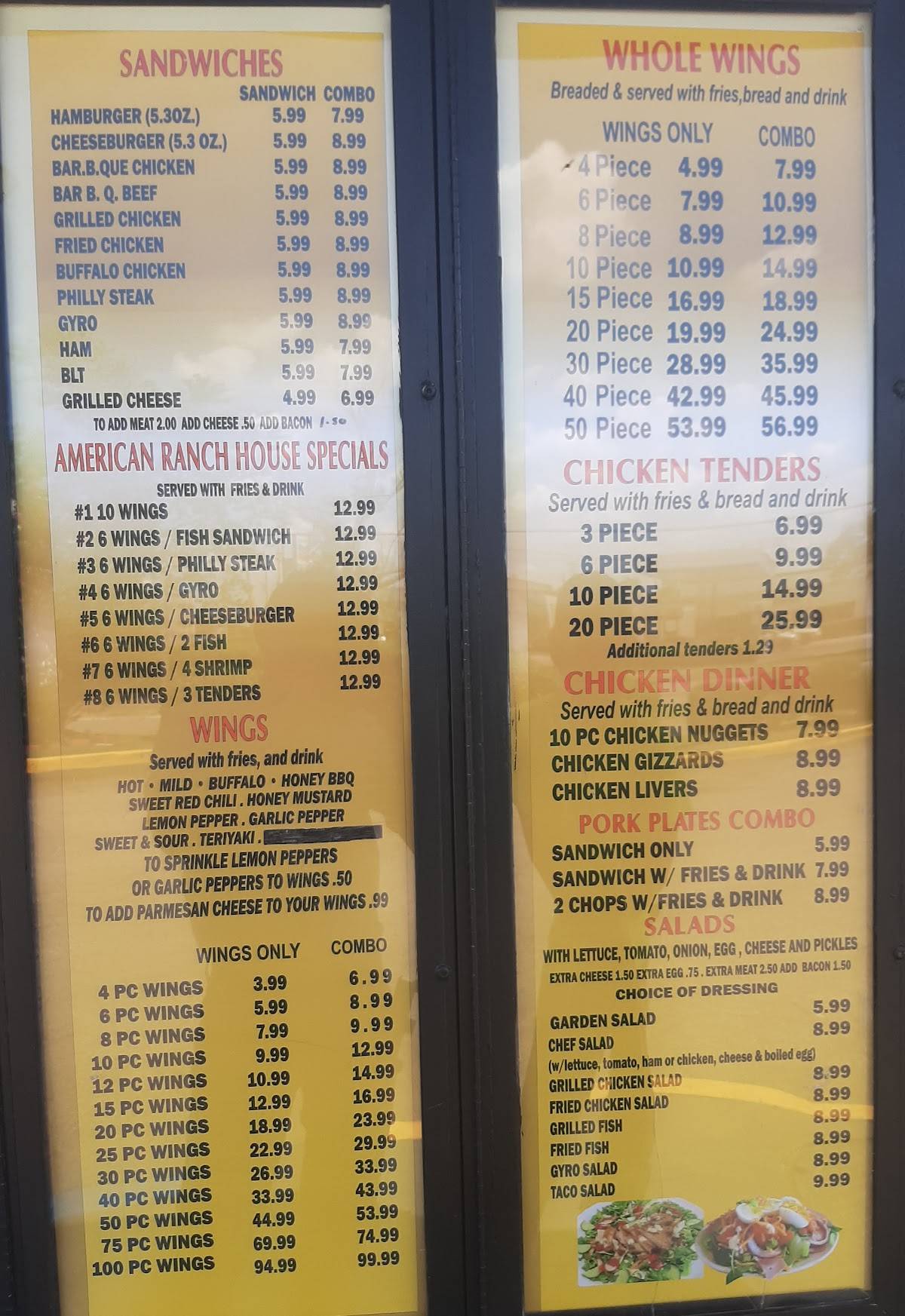 Menu at American Ranch House-Lomb Avenue restaurant, Birmingham