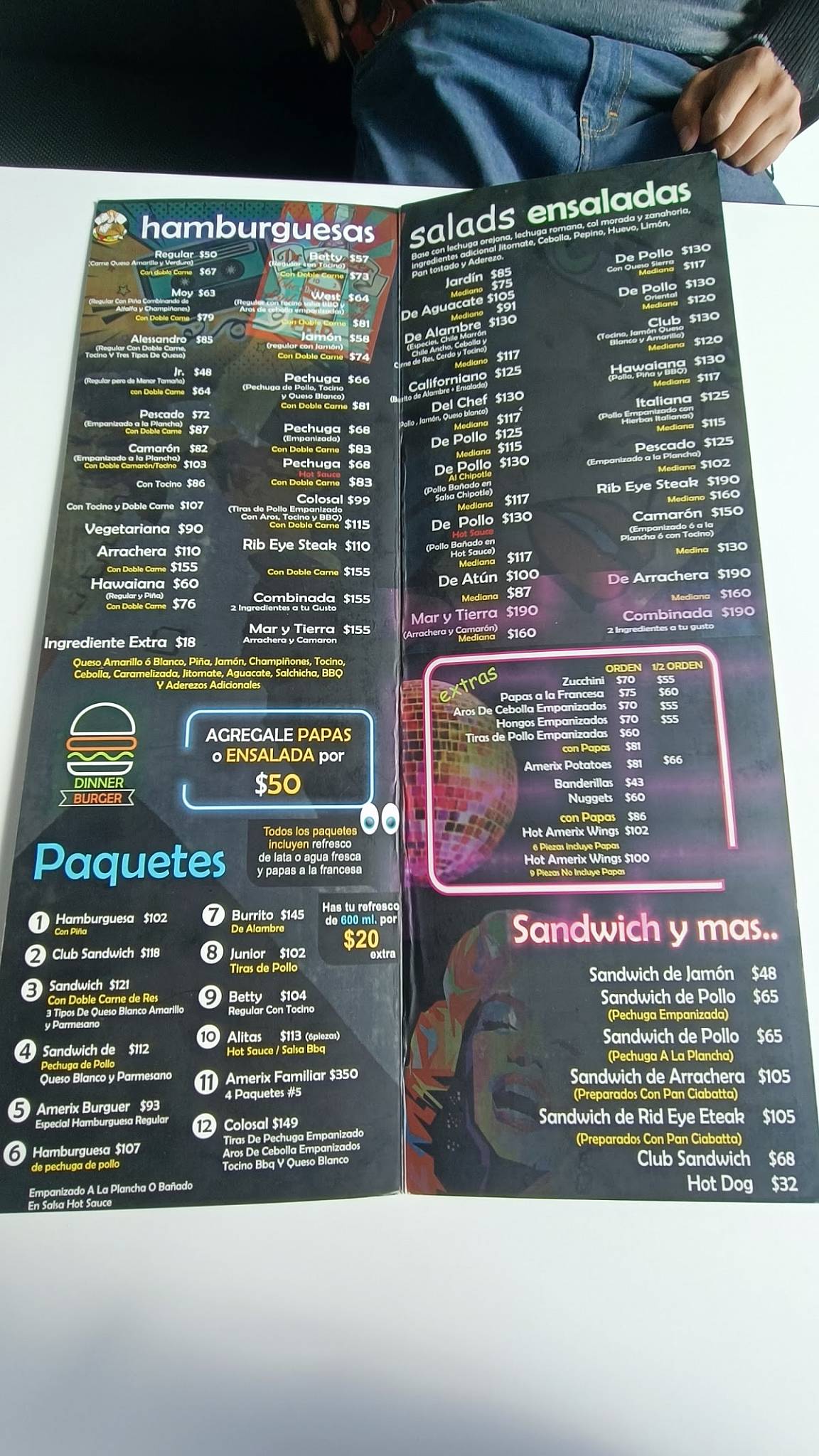 Carta del restaurante Amerix Burger Municipio Libre, Aguascalientes, Av ...