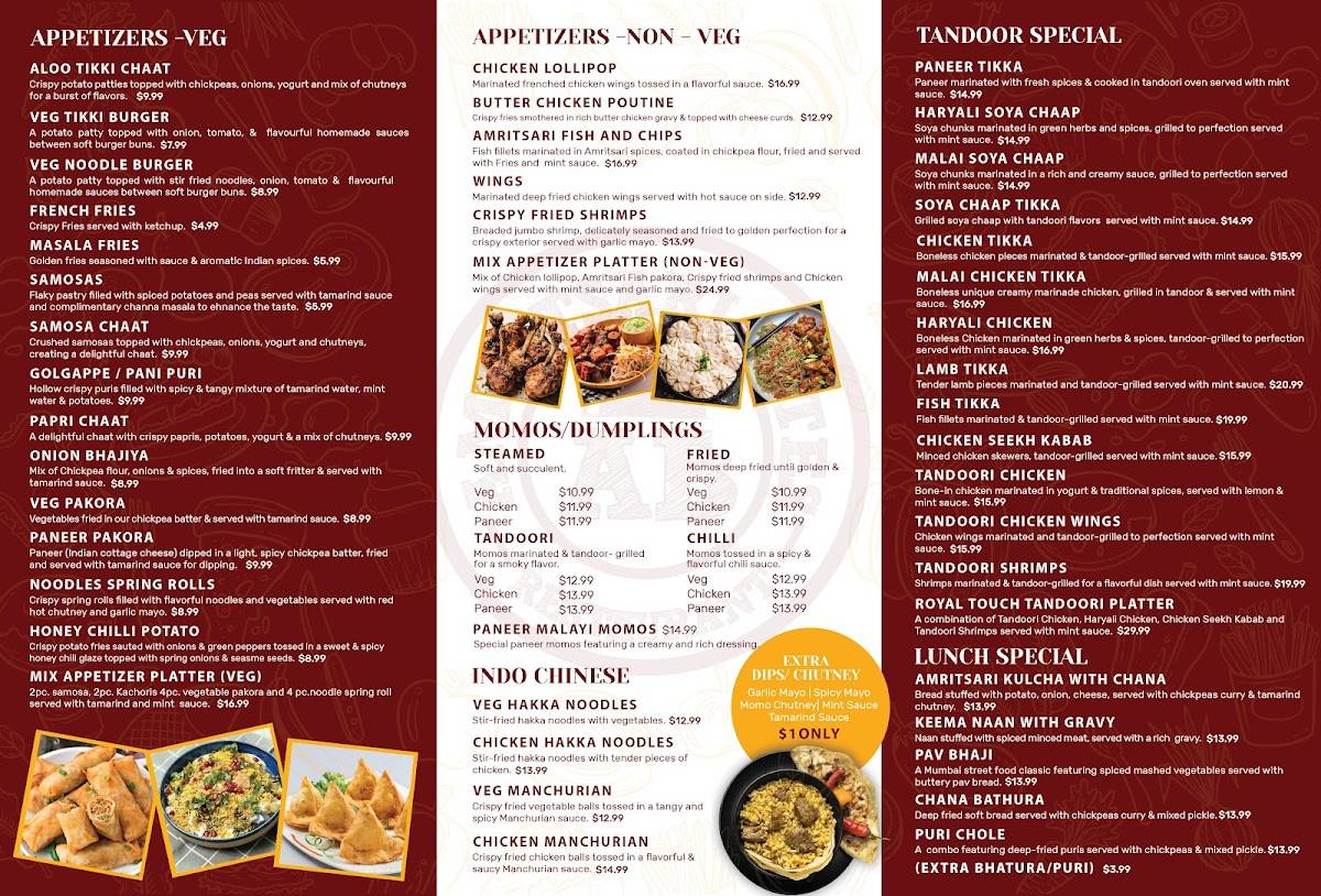 Menu at Amritsari Bites restaurant, North Bay