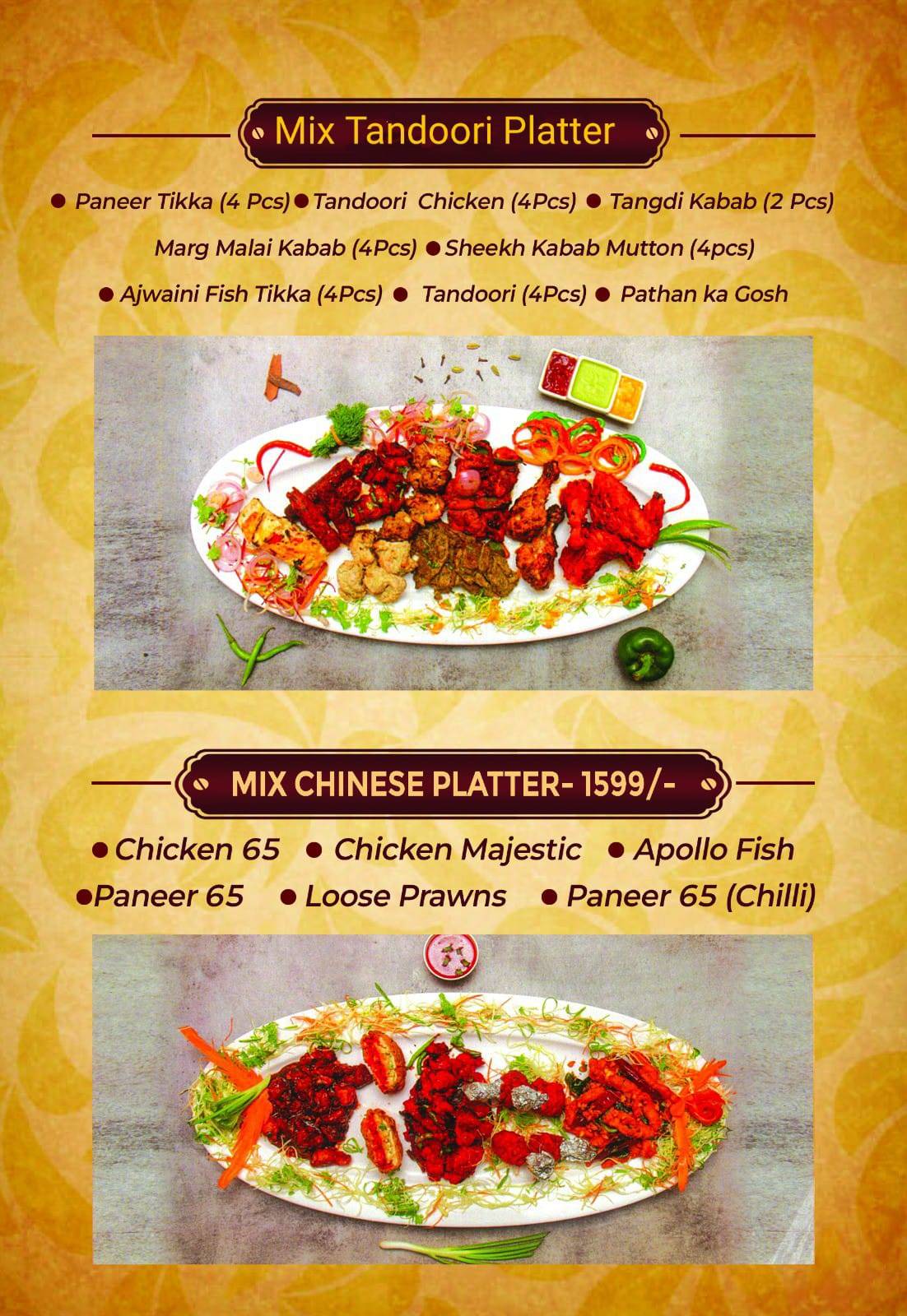 Menu at Pista house Anantapur, Anantapur