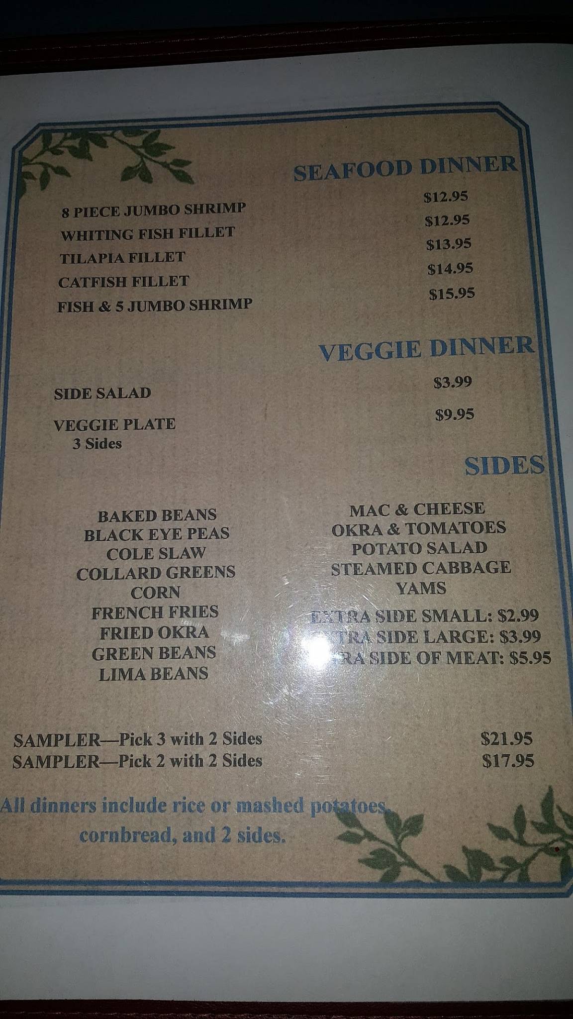 Menu at Angel's Soul Food & BBQ, Tavares