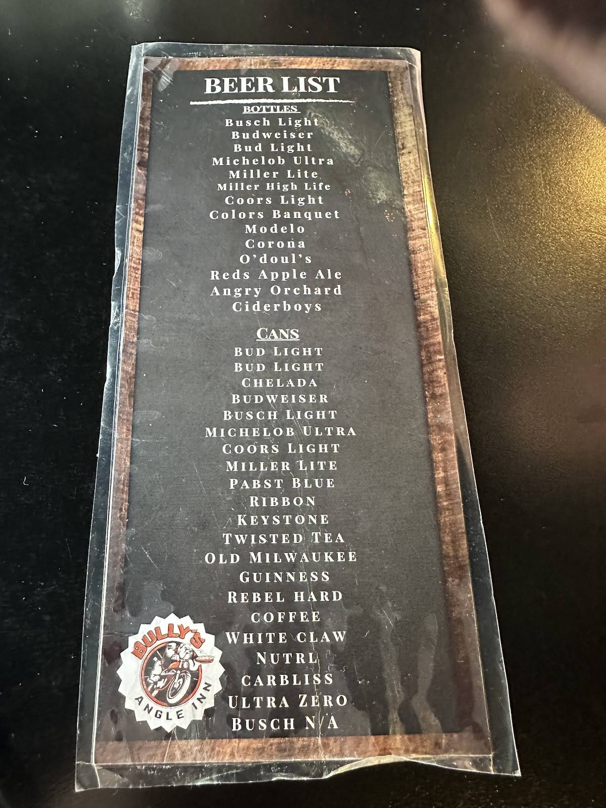 Menu at Angle Inn pub & bar, Walford