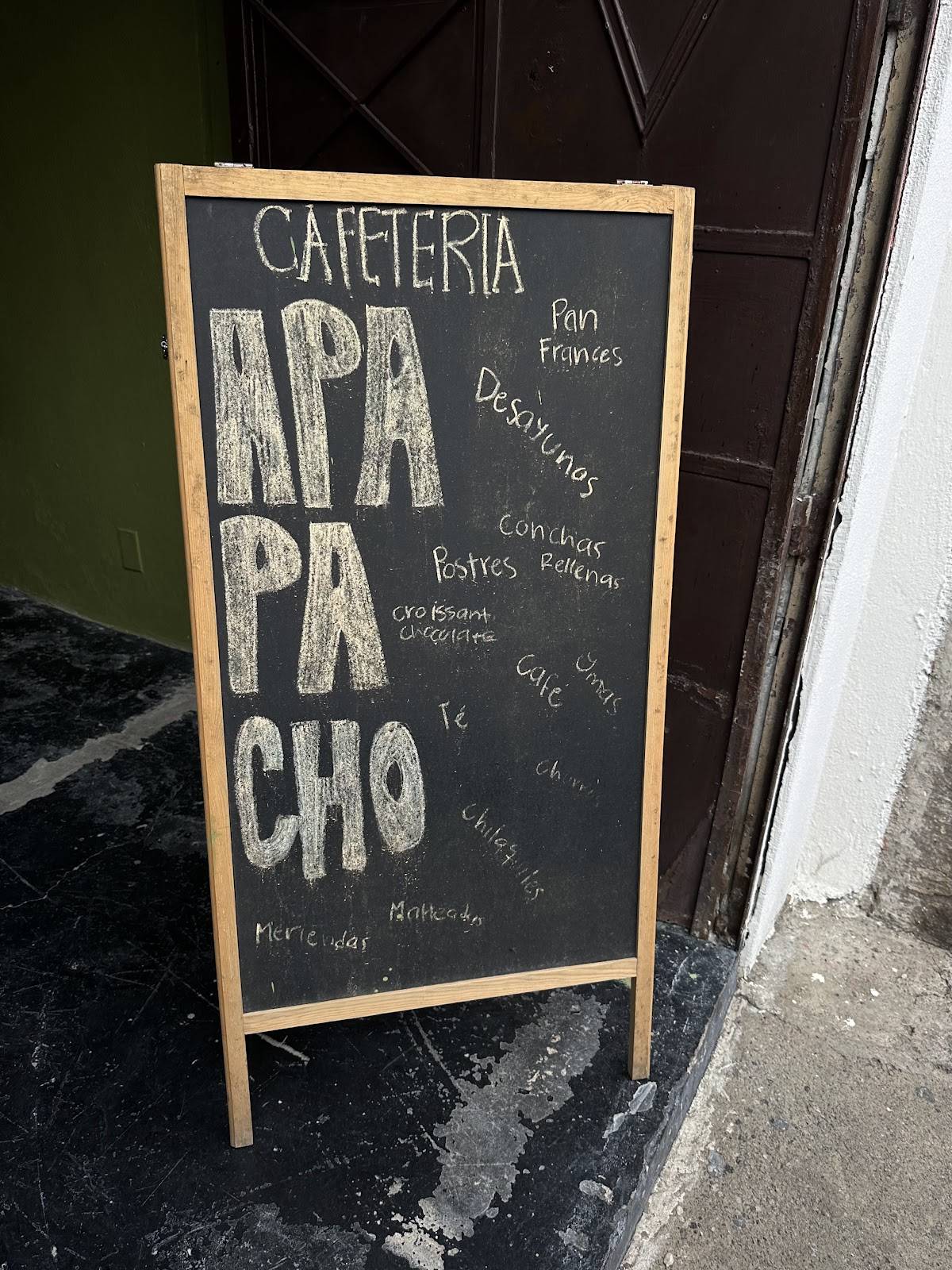 Menu at Apapacho Cafeteria, Tlaquepaque