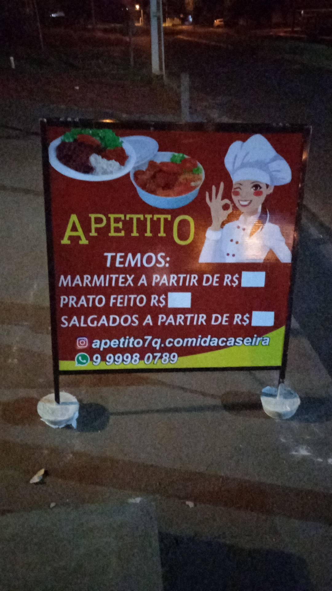 Menu em Apetito comidas caseiras restaurante, Sete Quedas