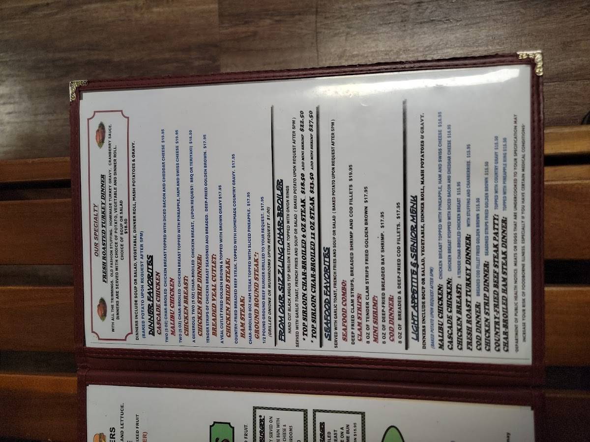 Menu at Appletree Restaurant, Lebanon