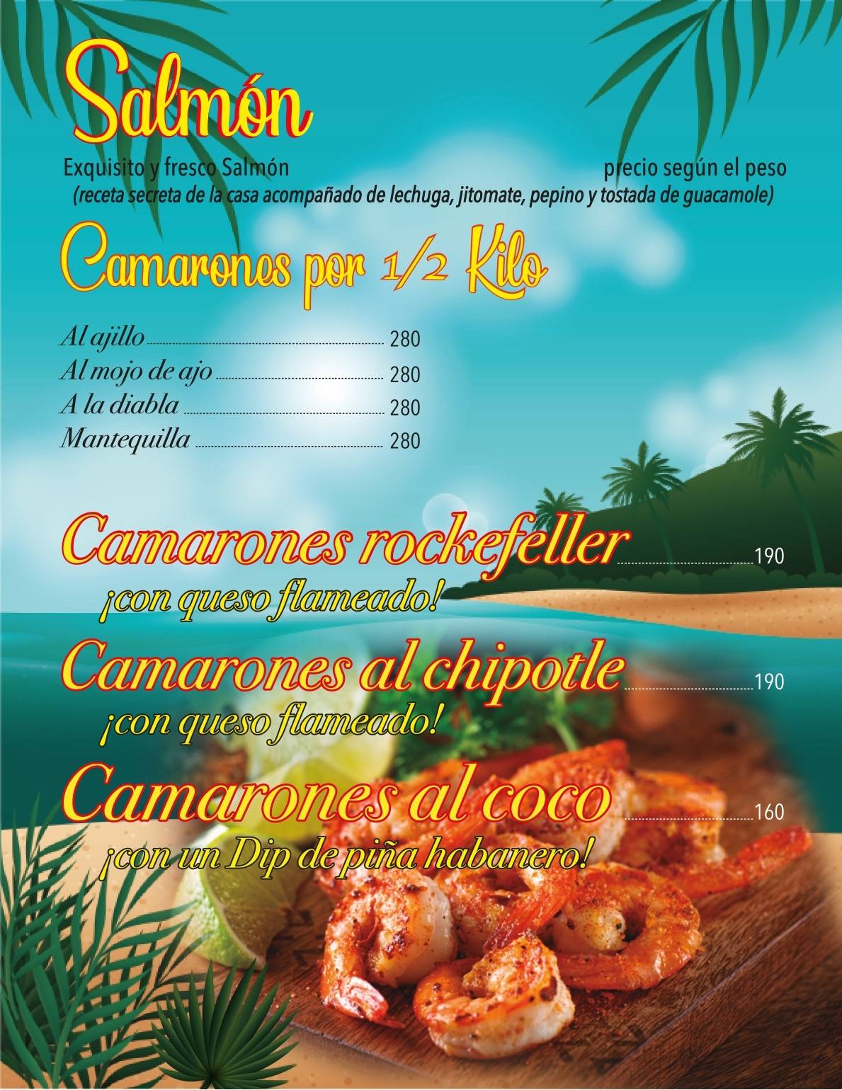 Carta del restaurante Arracheras al Carbón, Ciudad Sahagún