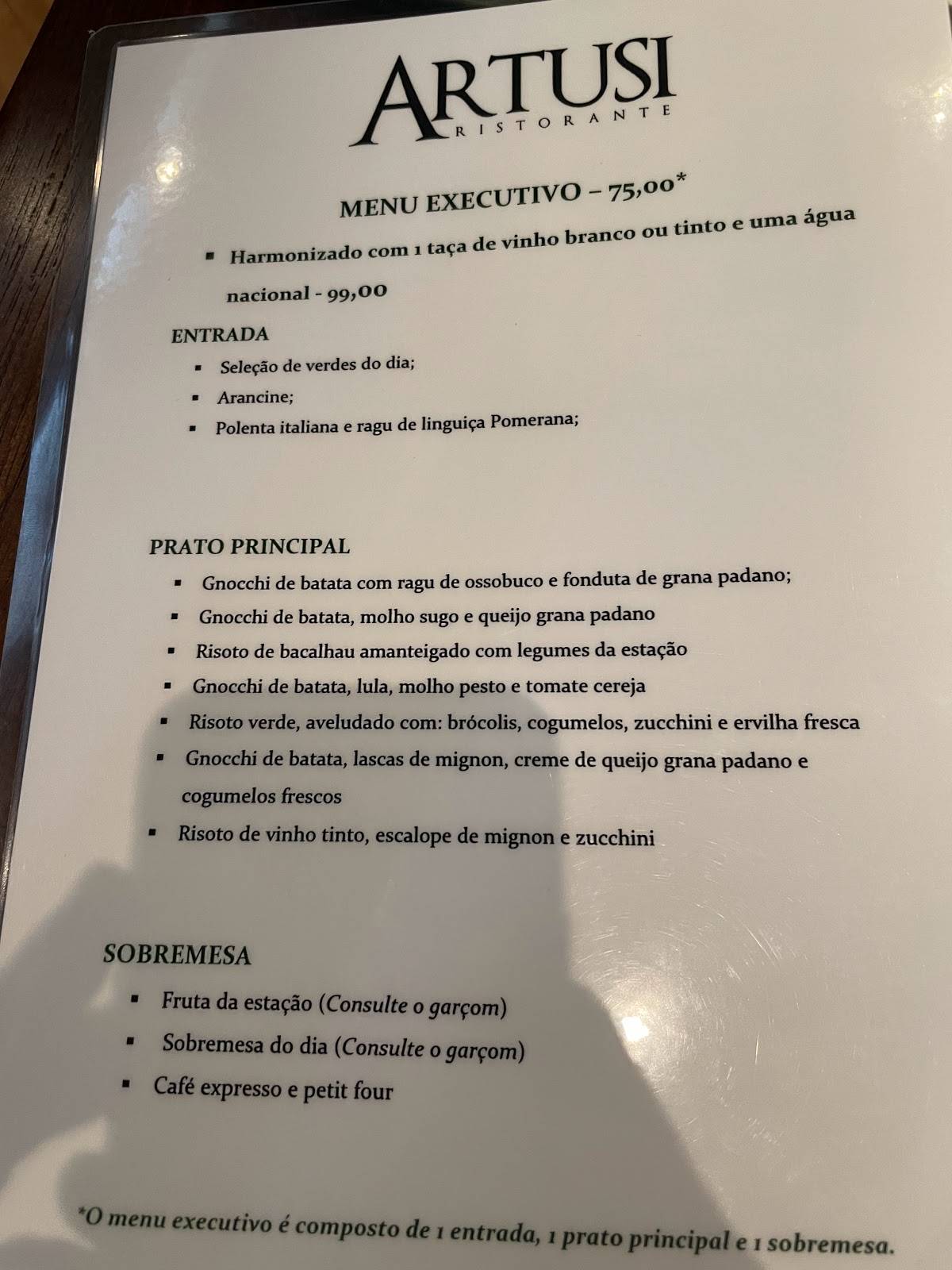 Menu em Artusi Restaurante, Florianópolis
