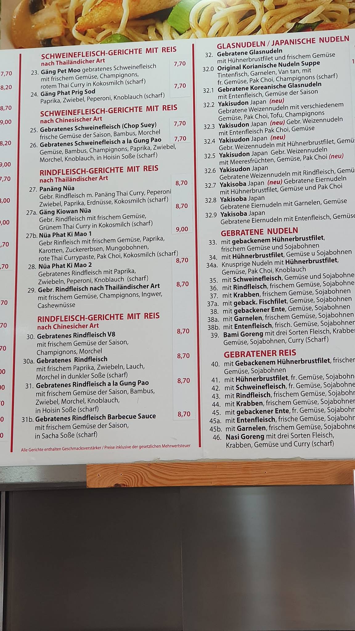 Speisekarte von Asia City Express restaurant, Nürnberg, Gleißbühlstraße 7