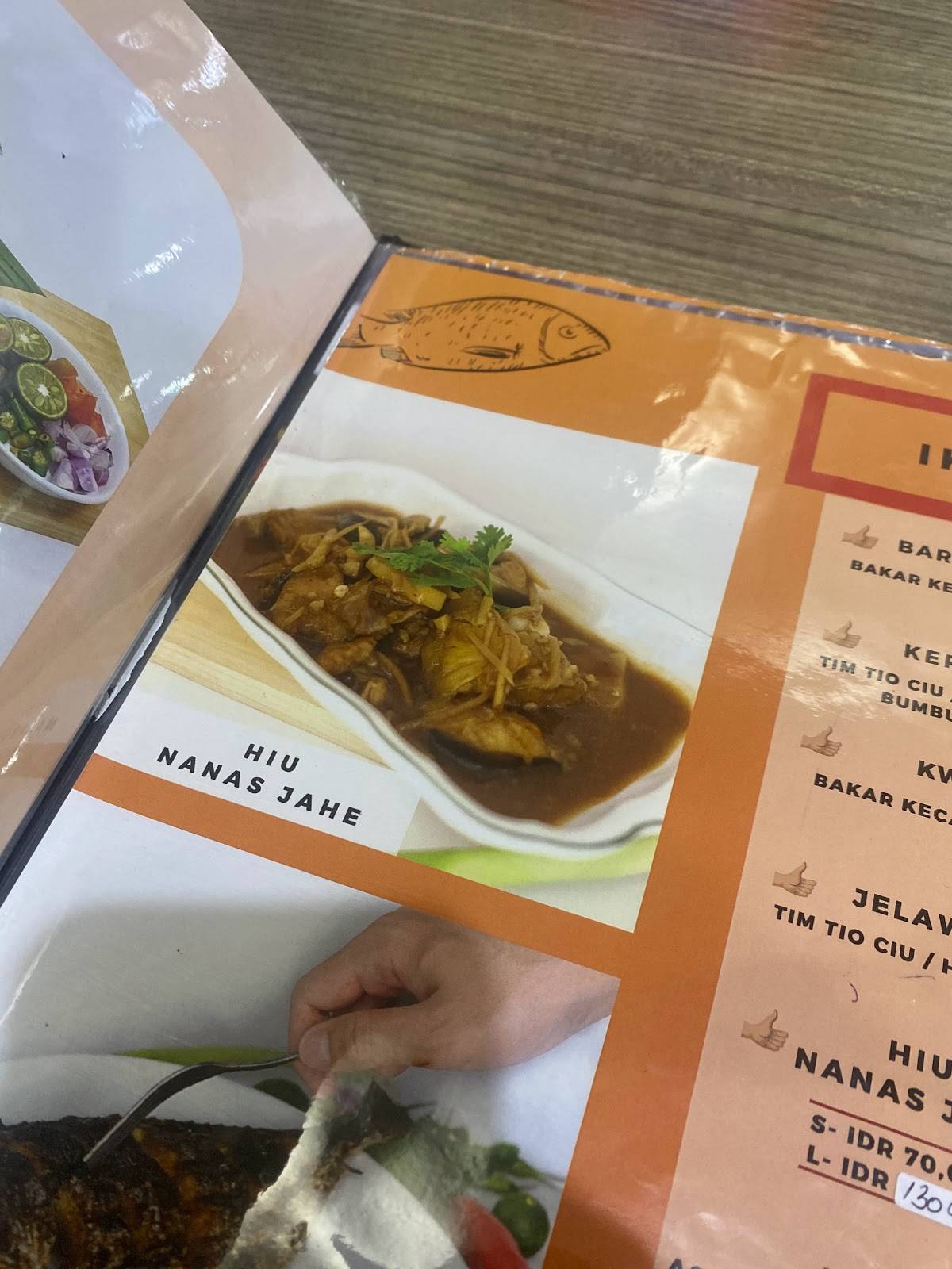 Menu at Asoka Rasa Seafood restaurant, Tangerang