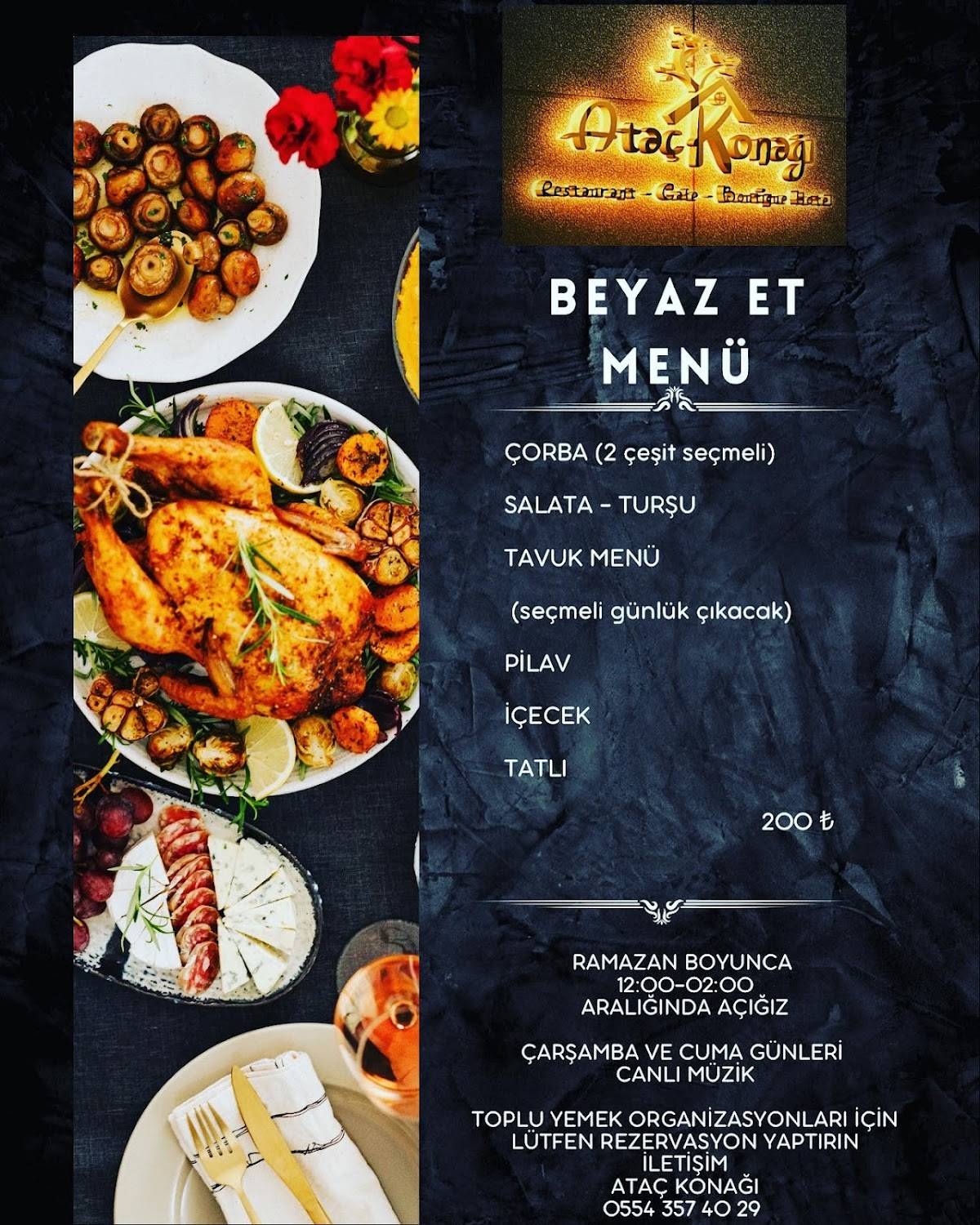 Menu at Ataç Konağı Restaurant & Butique Hotel(Ardasa Siron Kebabı ...
