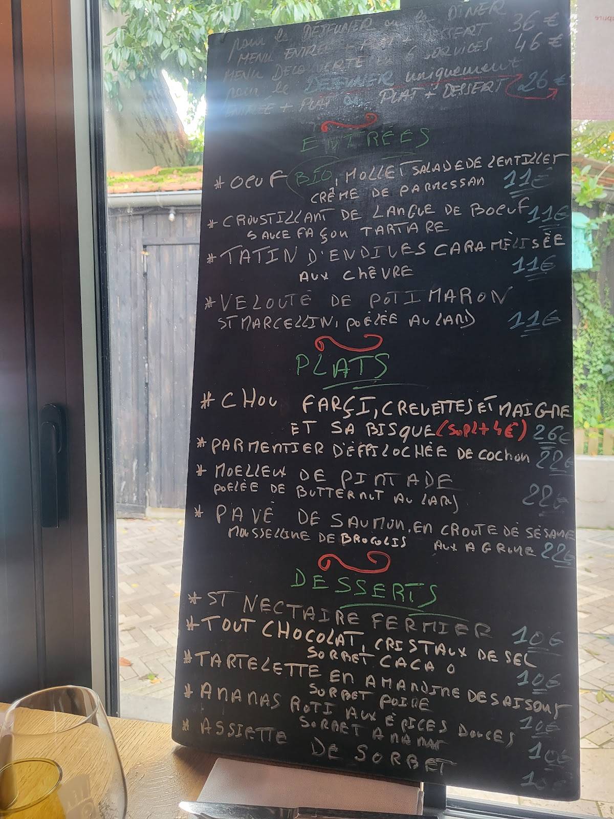 Menu au Au Toqué restaurant, Verrières-le-Buisson