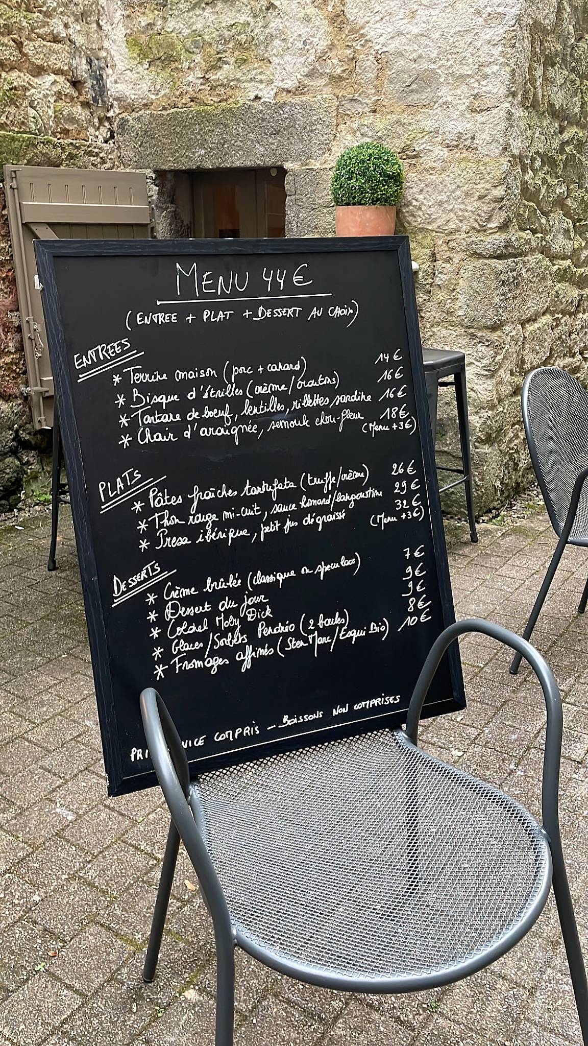Menu au Les Bouchons restaurant, Audierne