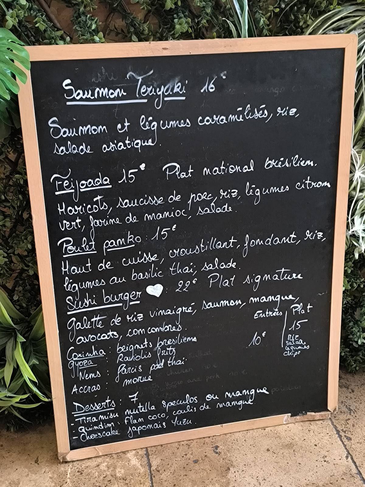 Menu au Aux Antipodes restaurant, Marseille