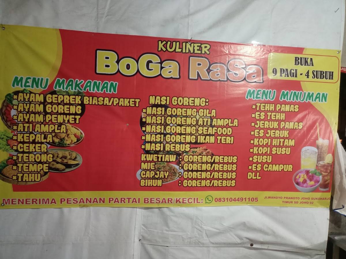 Menu at Ayam Geprek Dan Nasi Goreng Boga Rasa, Sukoharjo