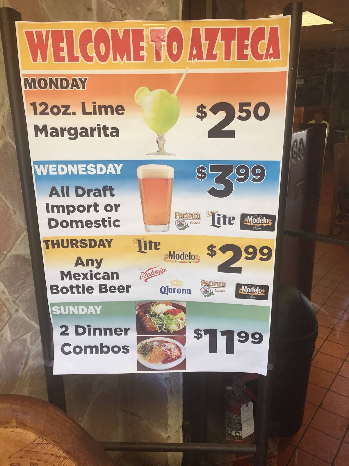 Menu at Azteca Mexican Restaurant, Akron