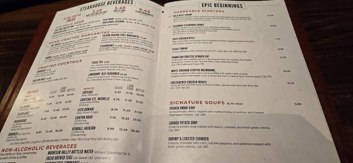 Menu at LongHorn Steakhouse, Salisbury, N Salisbury Blvd