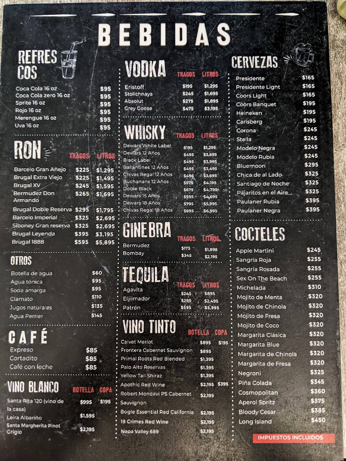 Menu at BBQ Meat House Los Jardines, Santiago De Los Caballeros