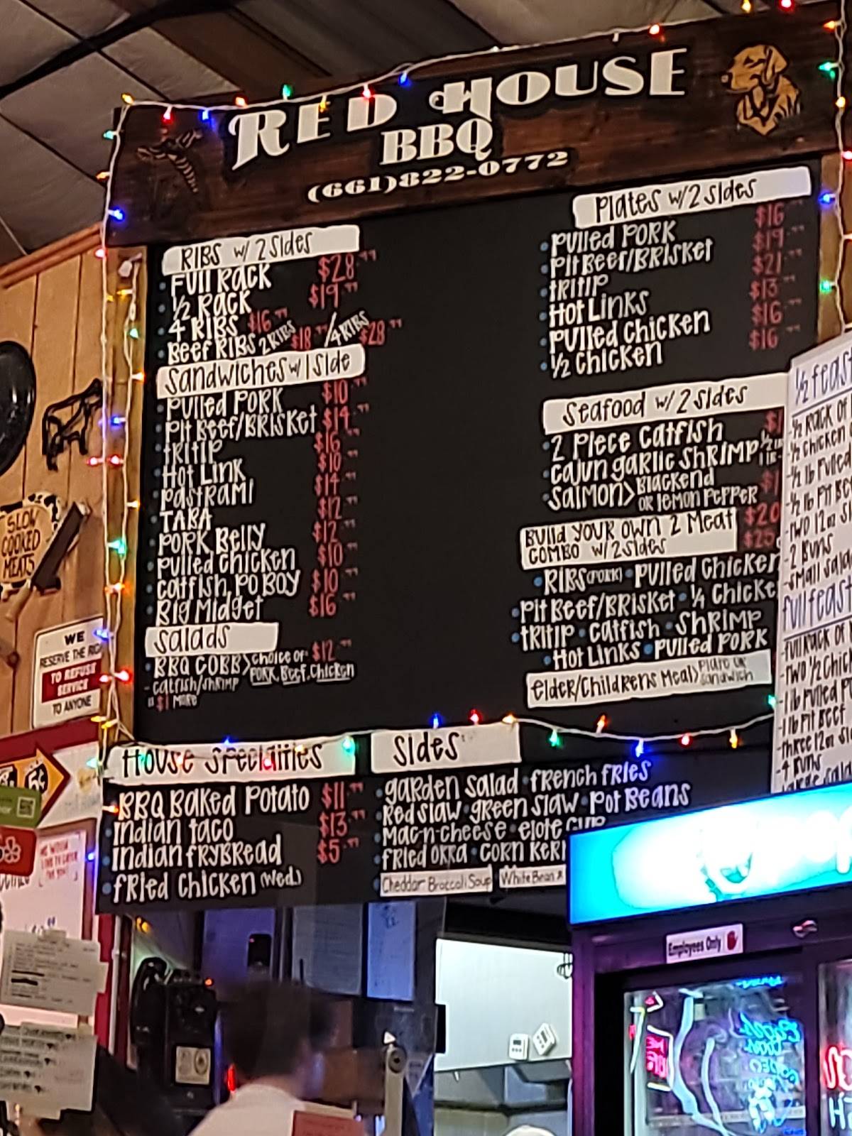 Menu at Red House BBQ, Tehachapi, 426 E Tehachapi Blvd
