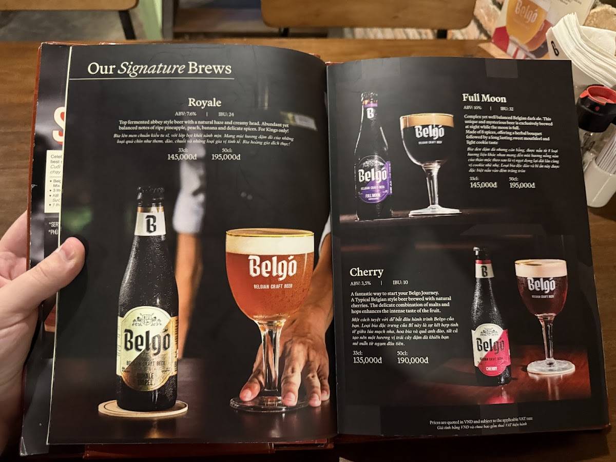 Menu at BELGO DA KAO - BELGIAN CRAFT BEER & RESTAURANT, Ho Chi Minh ...
