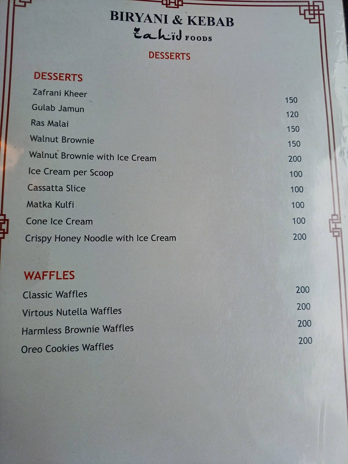 Menu at BIRYANI & KEBAB by ZAHID FOODS, Agra