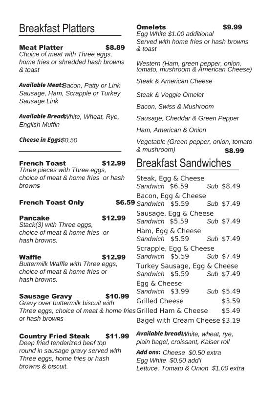 Menu at BLT Grill cafe, Montgomery Village