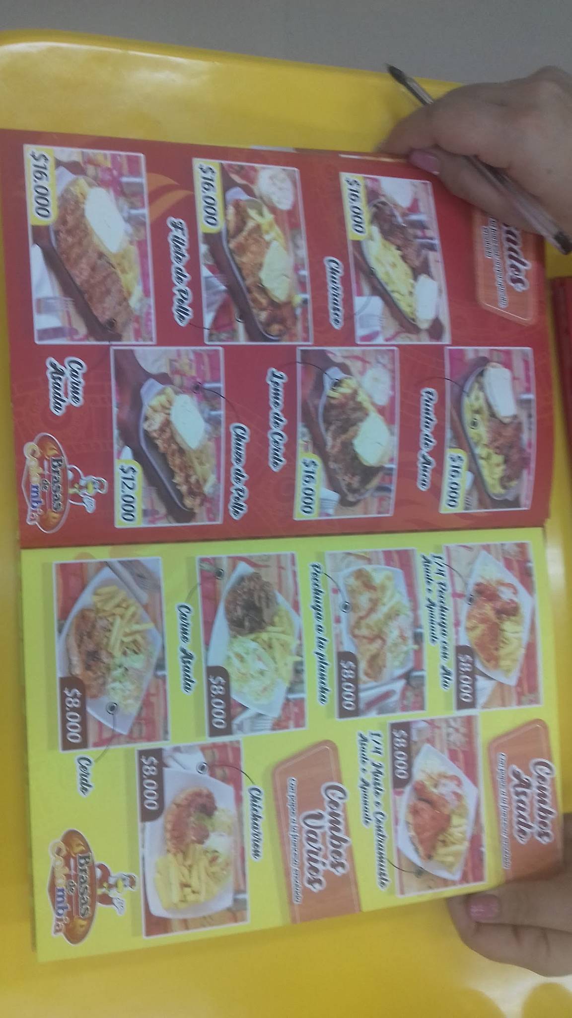 Menu at BRASAS DE COLOMBIA restaurant, Colombia, Cl. 92 #50b-35