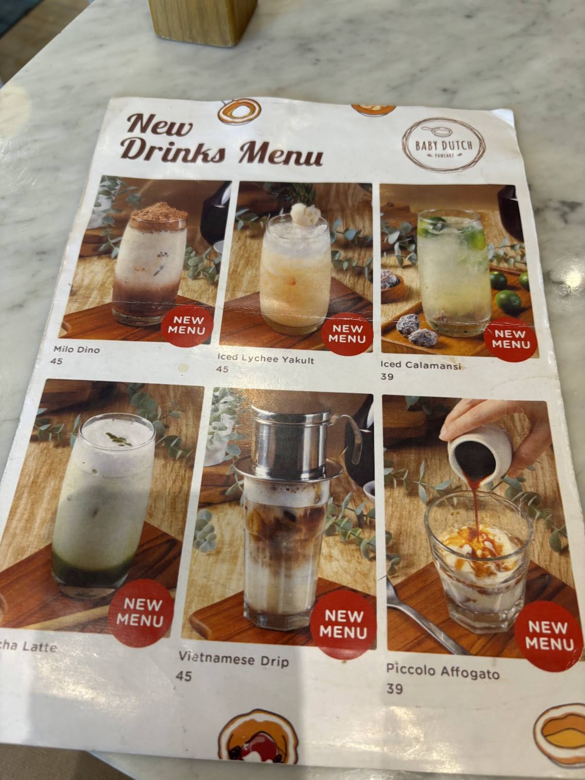 Menu at Baby Dutch Pancake Neo Soho restaurant, West Jakarta