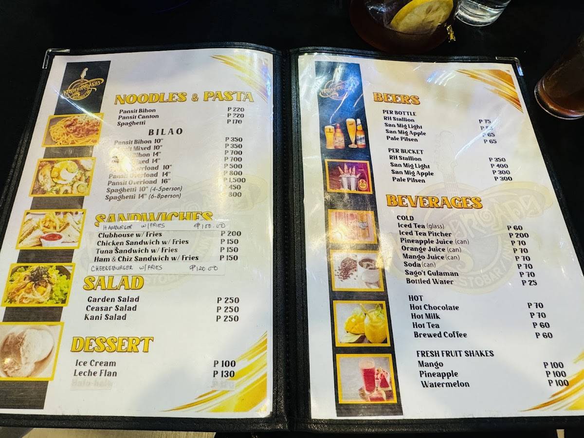 Menu at Krossroads Restobar/Inn, Bagac