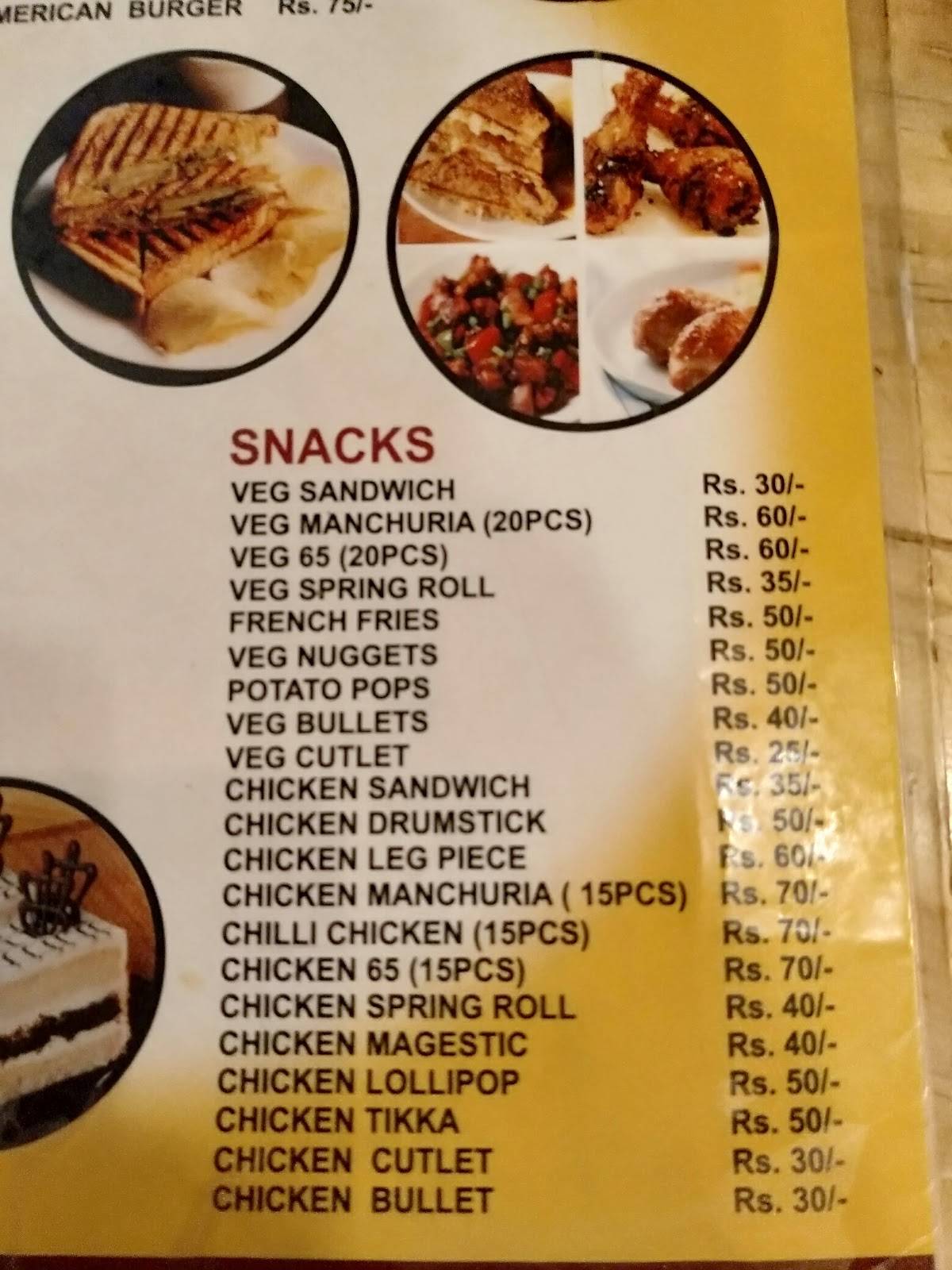 Menu at Baker's Den, Hyderabad, BN Reddy Complex