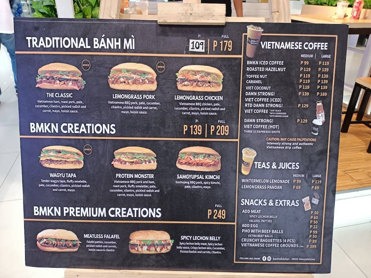Menu at Bánh Mì Kitchen - SM Naga restaurant, Naga