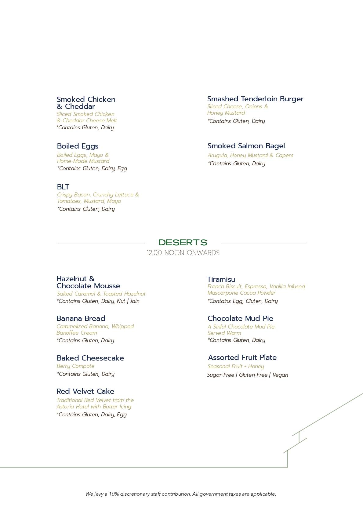 Menu at Banyan Tree Cafe, Mumbai