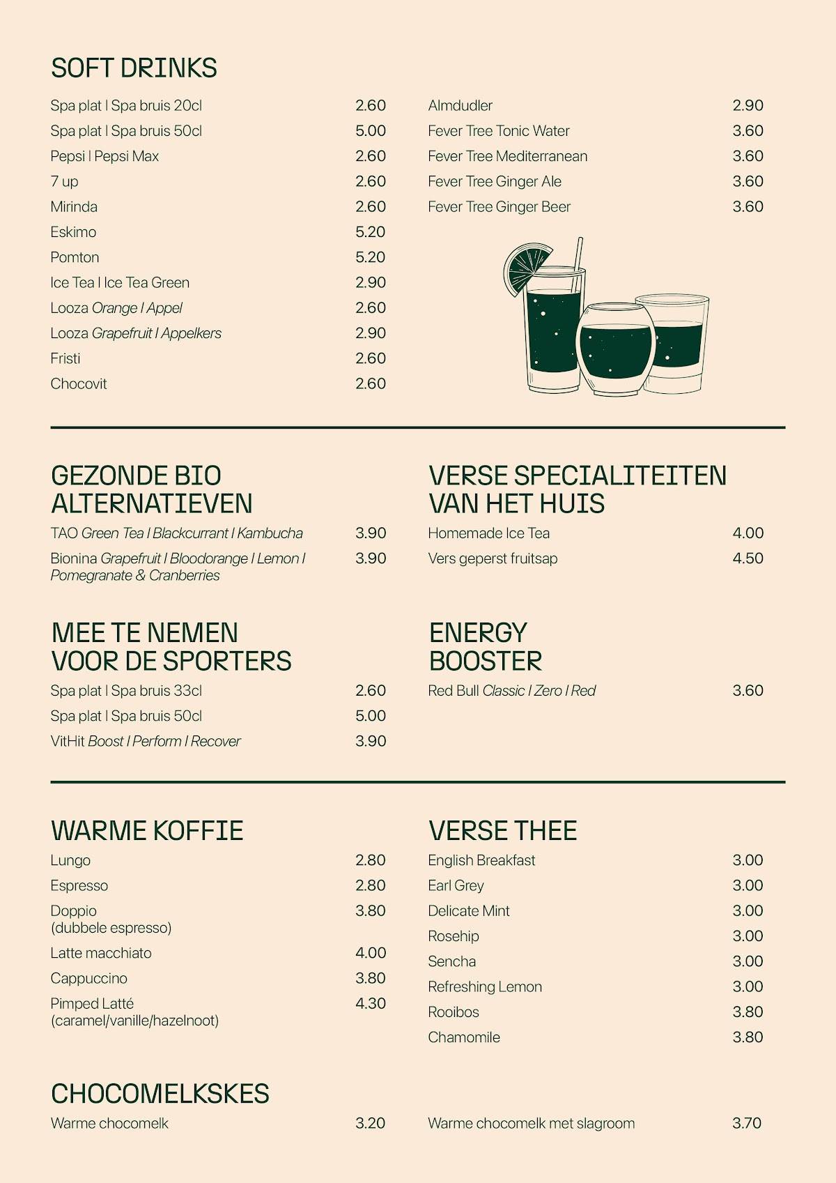 Speisekarte von Bar Swings, Herent
