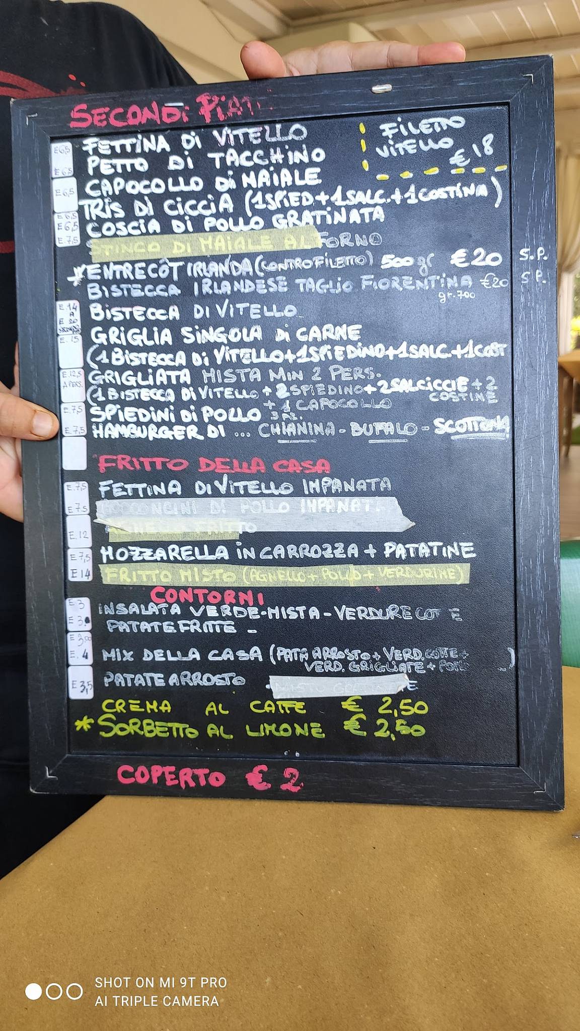 Menu da Bar Trattoria Rosso Conero, Sirolo