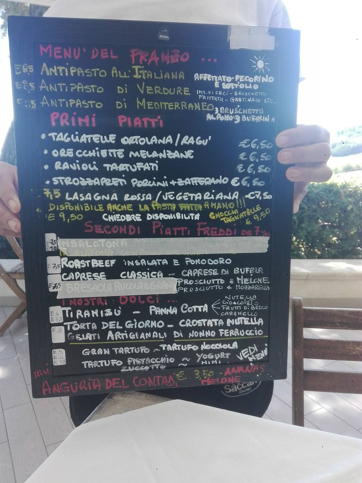 Menu da Bar Trattoria Rosso Conero, Sirolo