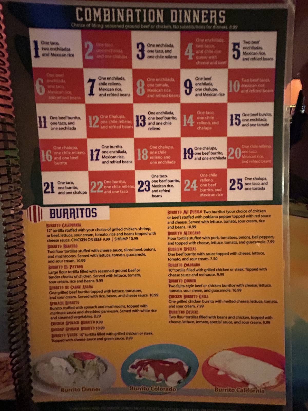 Menu at El Patron Mexican Grill restaurant, Bardstown