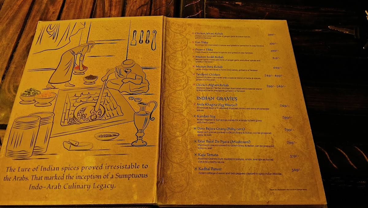 Menu at Barkaas Arabic Restaurant, Mangalagiri, Trunk Road