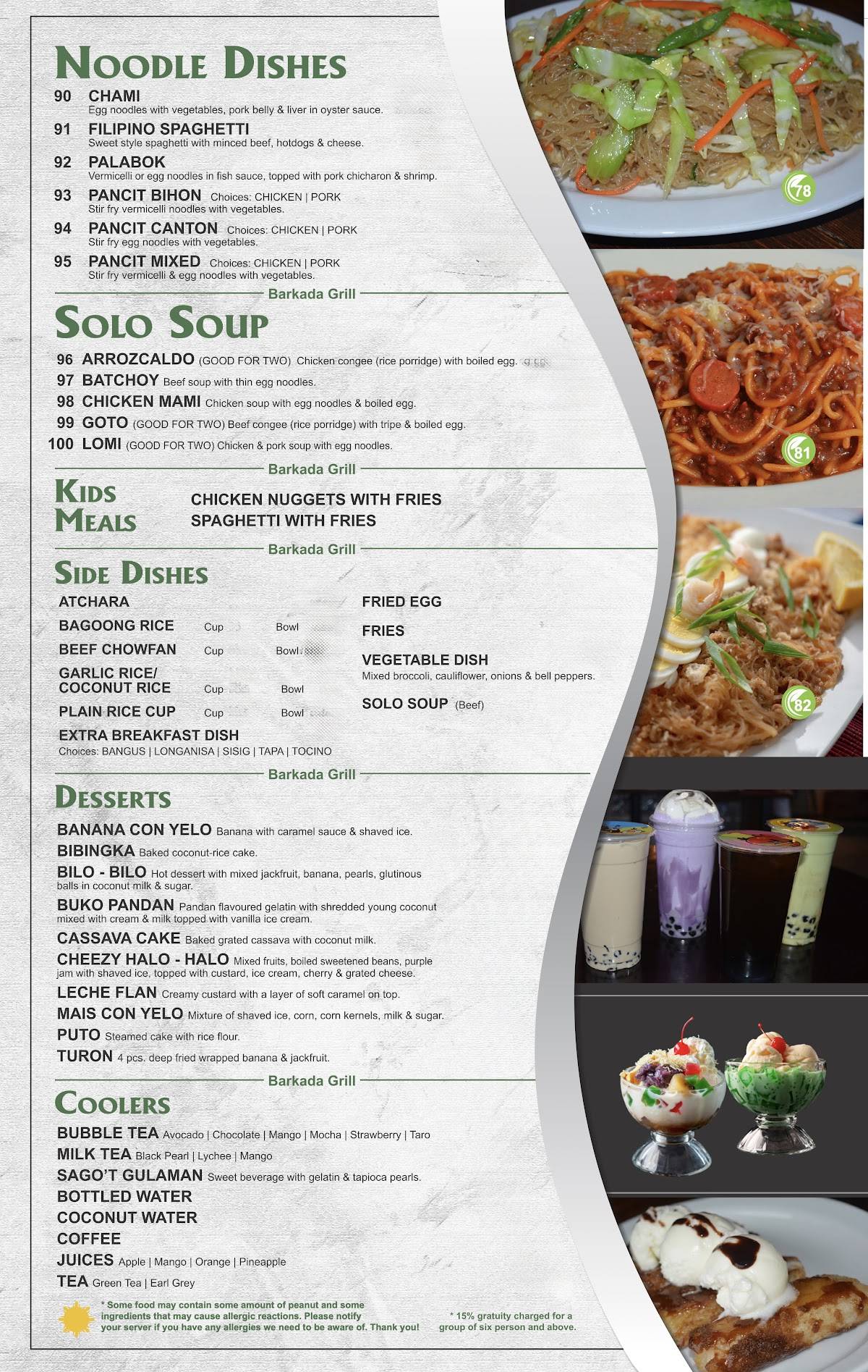 Menu at Barkada Grill - Central, Red Deer, 51 Ave Unit C