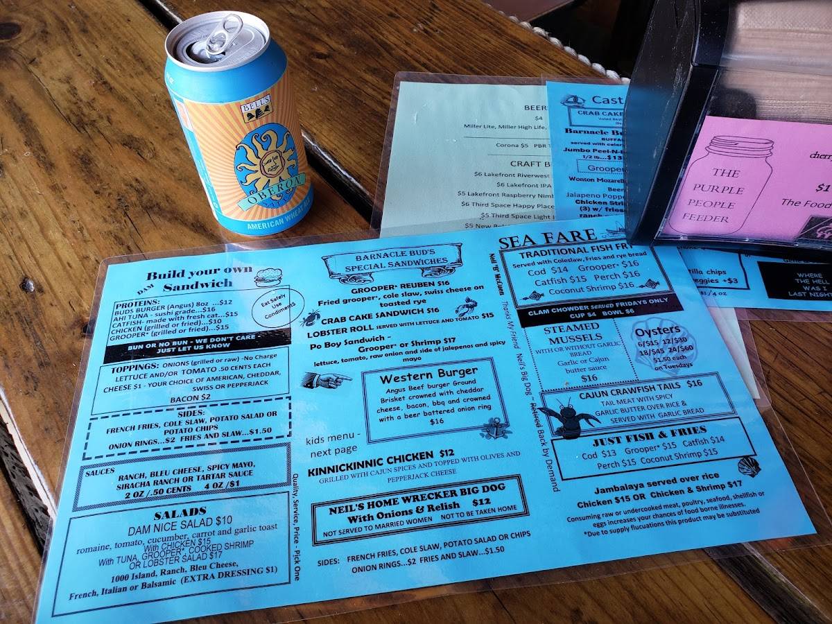 Menu at Barnacle Bud's, Milwaukee