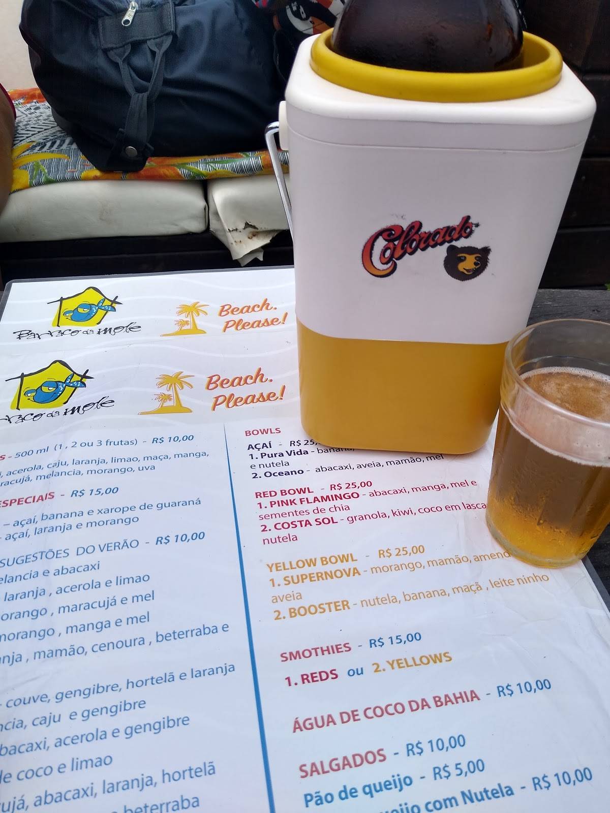 Menu em Barraco Da Mole, Florianópolis